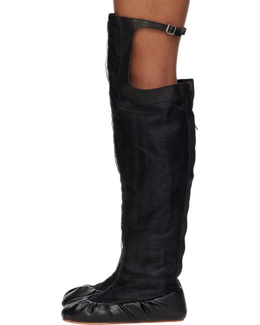 Yume Yume Sheer Ballerina Tall Boots in Black | Lyst