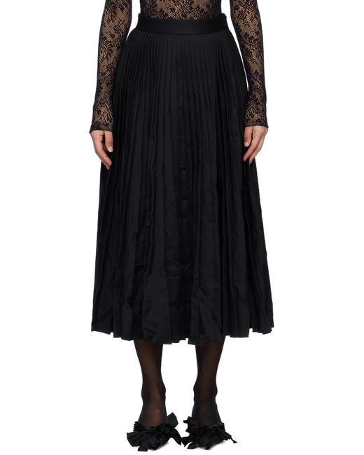 Balenciaga Creased Pleated Midi Skirt in Black | Lyst