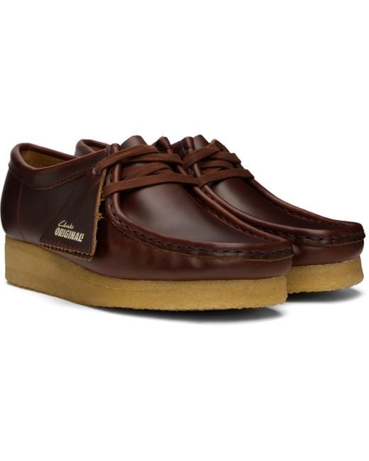 Clarks Burgundy Wallabee Derbys in Black | Lyst