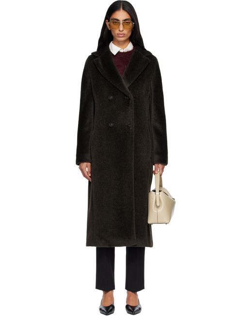 Max Mara Rosanna Faux-Fur Coat in Black | Lyst UK