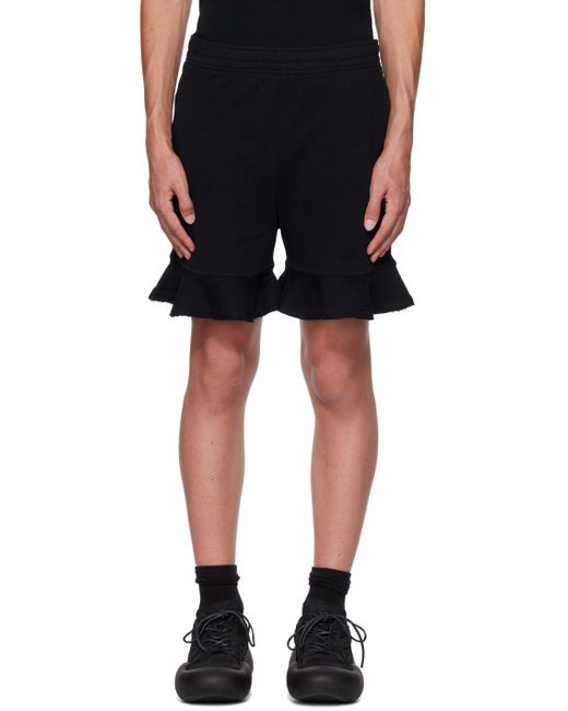 JW Anderson Black Ruffled Shorts for Men | Lyst
