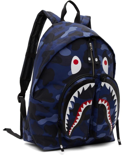 A Bathing Ape Color Camo Shark Daypack Backpack in Blue for Men | Lyst UK