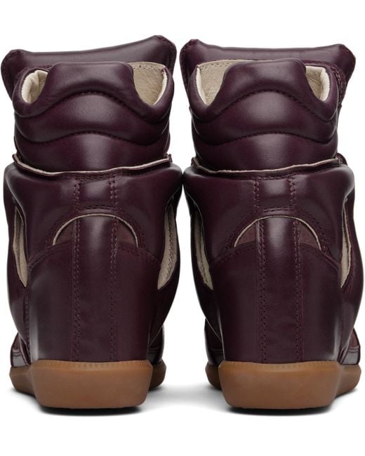 Isabel Marant Burgundy Bekett Sneakers in Purple | Lyst