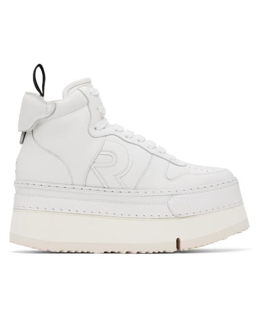 R13 Riot Leather High Top Sneakers in White | Lyst