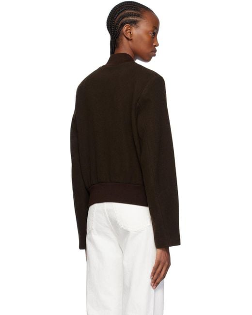 Totême Toteme Brown Sartorial Bomber Jacket in Black | Lyst