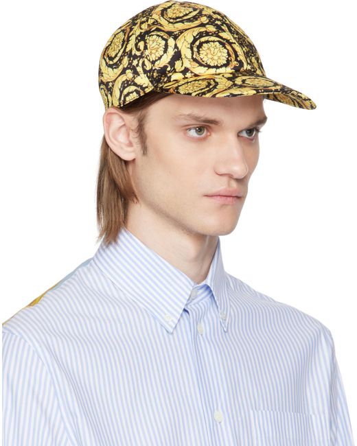 Versace Twill Barocco Baseball Cap in White for Men | Lyst