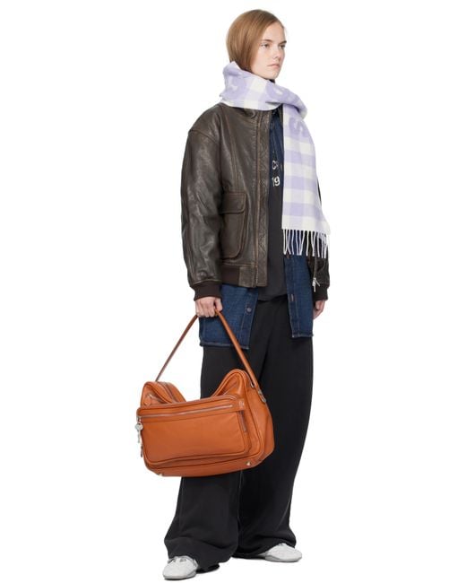 Acne Studios Check Logo Scarf in Black | Lyst UK