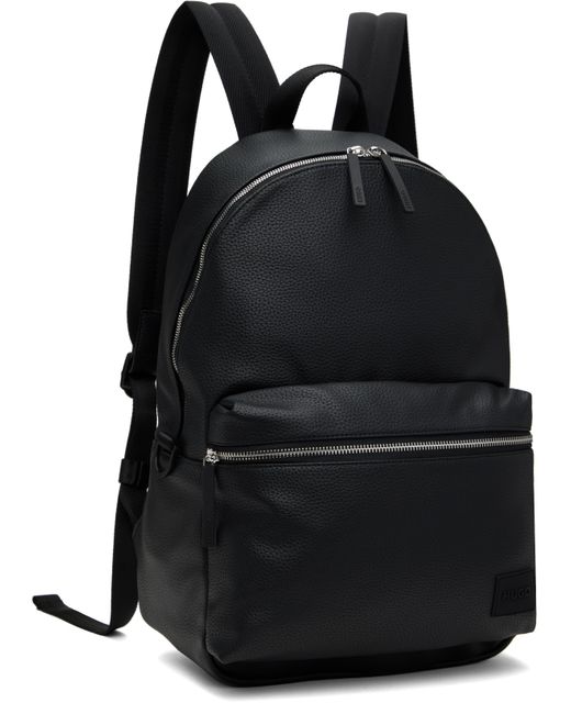HUGO Faux-Leather Backpack in Black for Men | Lyst