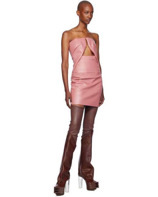 Rick Owens Burgundy Rhino Grilled Kiss Boots in Brown | Lyst