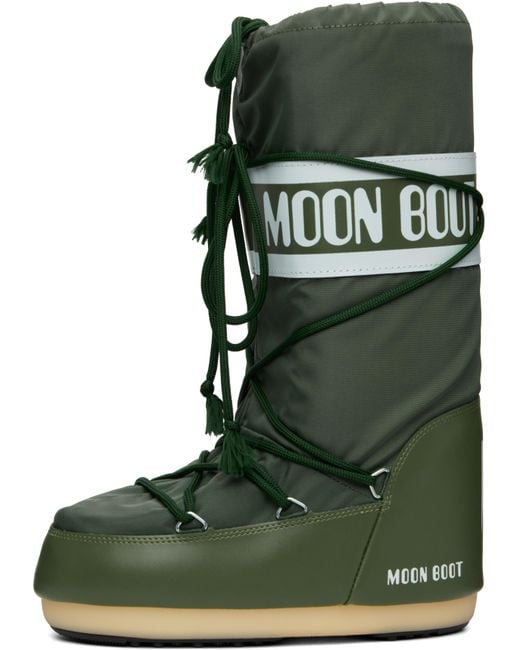 Moon Boot Icon Nylon Boots in Green for Men | Lyst UK