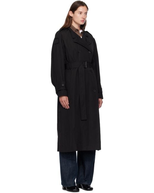 Moncler Matte Trevoux Trench Coat in Black | Lyst