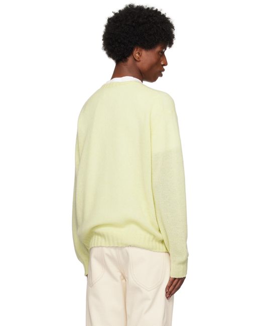 AURALEE Shetland Wool Cashmere Knit Sweater in Yellow for Men | Lyst