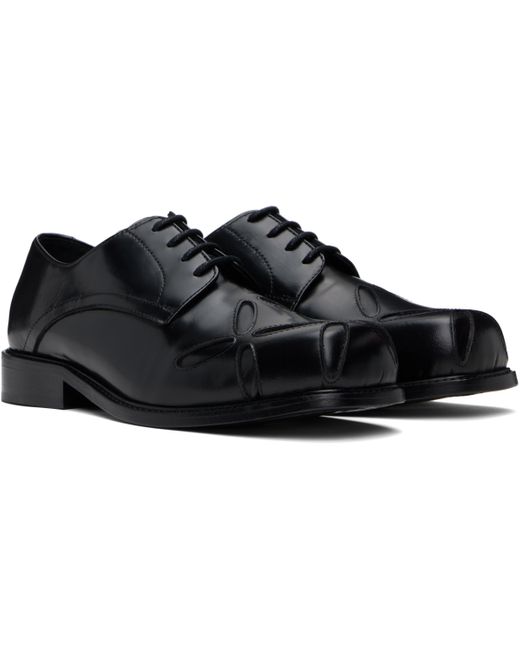 STEFAN COOKE Slashed Square Toe Derbys in Black for Men | Lyst