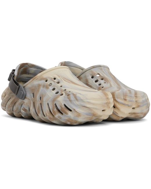 Crocs™ Beige Echo Marbled Clogs in Black for Men | Lyst UK