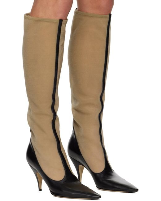 The Row Mesh Tall Boots in Brown | Lyst UK