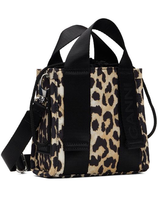 Ganni Mini Tech Tote in Black | Lyst