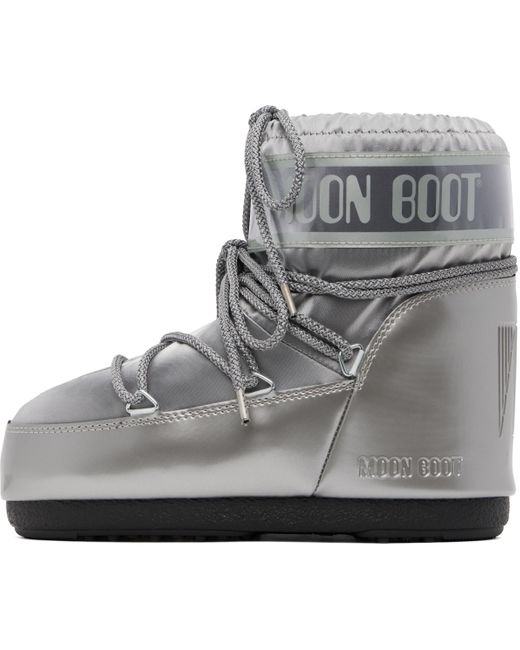 Moon Boot Icon Low Glance Satin Boots in Gray for Men | Lyst