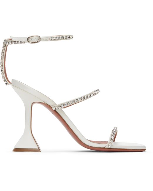 AMINA MUADDI Gilda Heeled Sandals in White | Lyst