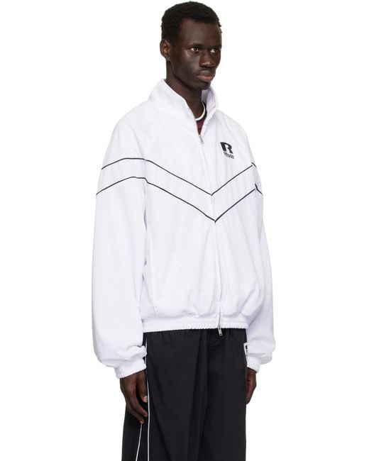Rhude Piping Raglan Track Jacket in White for Men | Lyst