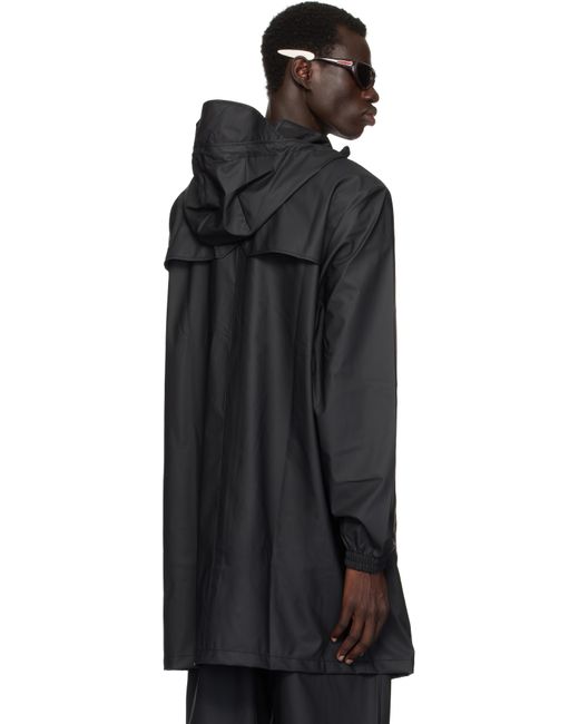 Rains Long Storm Breaker Rain Coat in Black for Men | Lyst
