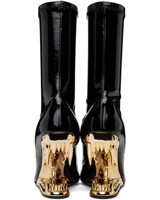 Gcds Black Morso Vinyl Boots | Lyst