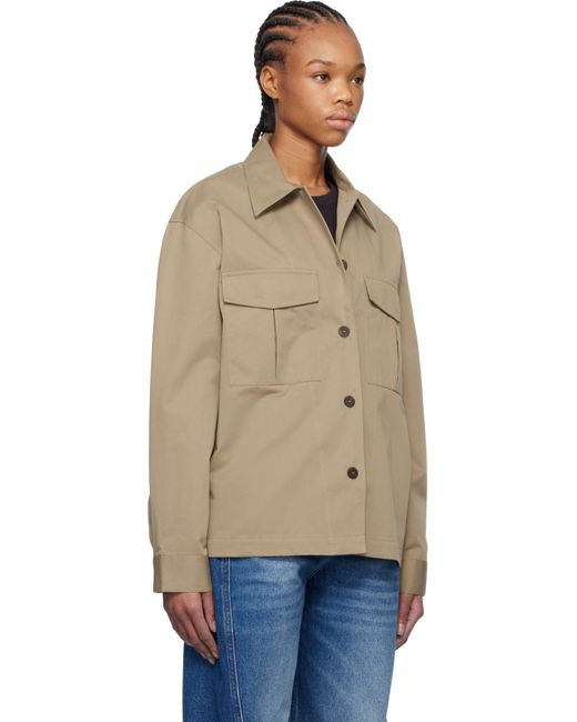 Studio Nicholson Tan Military Overshirt in Natural | Lyst