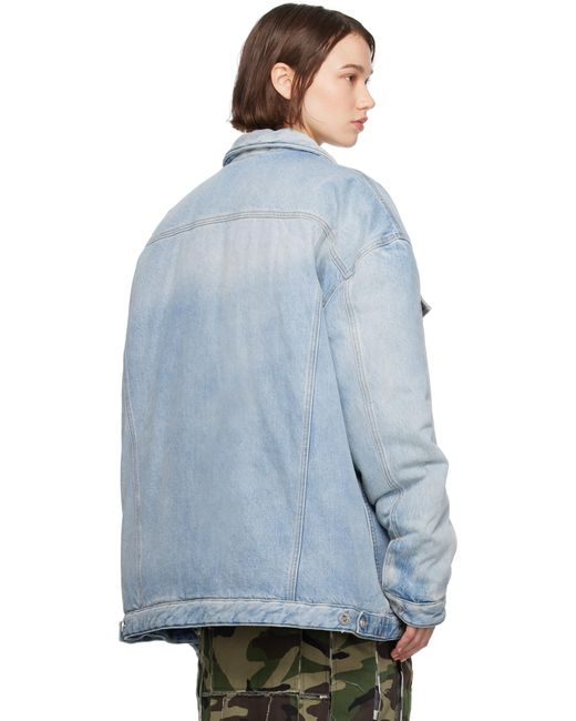 Vetements Puffer Denim Jacket in Blue | Lyst
