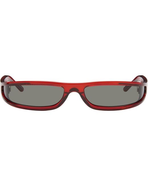 Rick Owens Burgundy Tower Fog Sunglasses in Brown for Men | Lyst UK