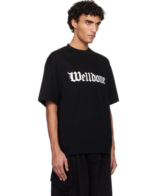 we11done Gothic Logo T-Shirt in Black for Men | Lyst