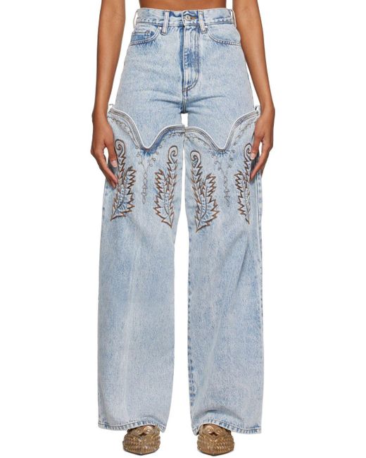 Y. Project Cowboy High Cuff Jeans in Black | Lyst