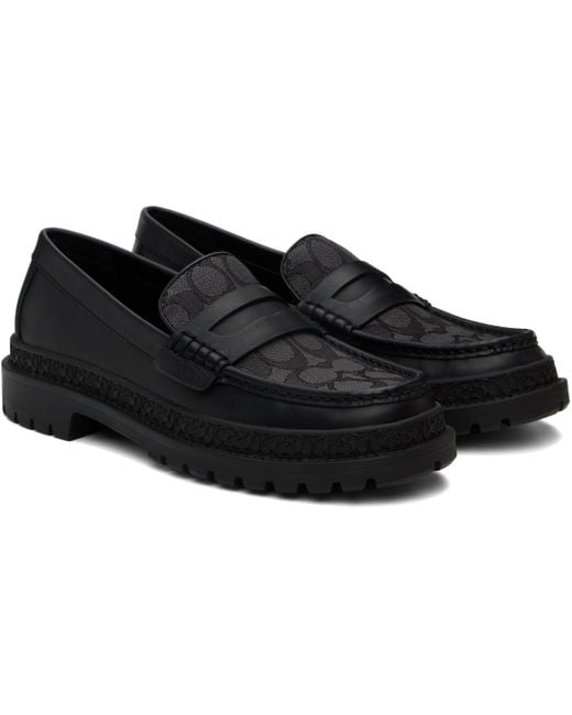 COACH Signature Jacquard Loafers in Black for Men | Lyst