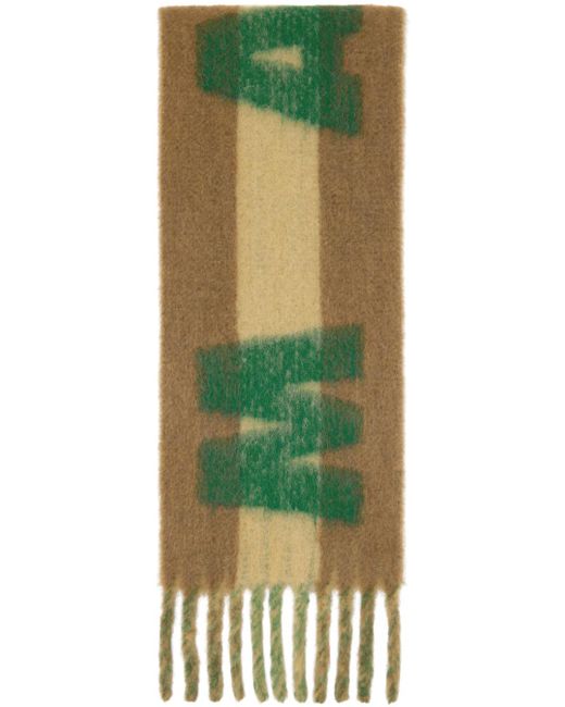 Marni Logo Striped Wool Scarf for Men | Lyst UK