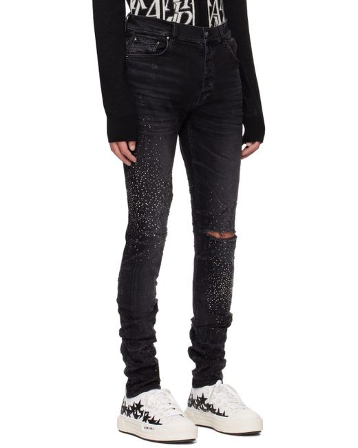 Amiri Black Crystal Shotgun Jeans for Men | Lyst