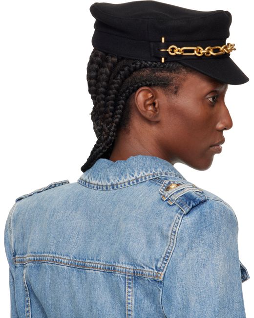 Balmain Brandebourg Wool Cap in Blue | Lyst UK