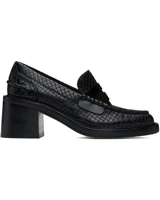 Rag & Bone Carter Leather Loafer Heels in Black | Lyst