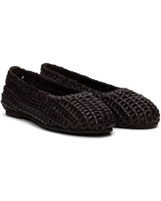 St. Agni Macrame Mesh Ballerina Flats in Black | Lyst