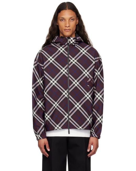 Burberry Check Reversible Jacket in Black for Men | Lyst UK