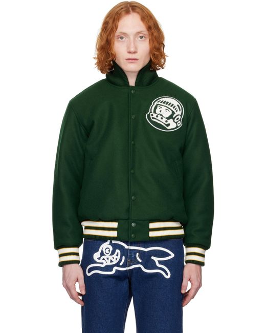 BBCICECREAM Script Logo Varsity Bomber Jacket in Green for Men | Lyst