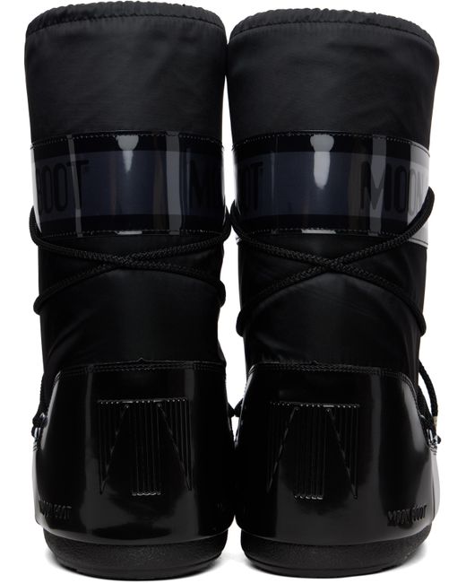 Moon Boot Icon Glance Satin Boots in Black for Men | Lyst