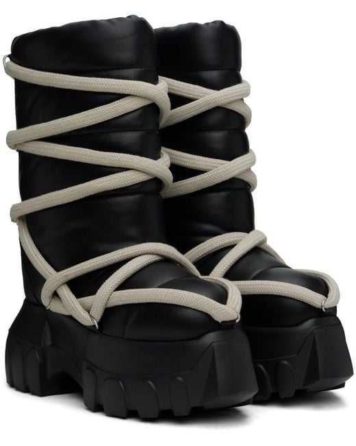 Rick Owens Porterville Lunar Mega Tractor Boots in Black | Lyst