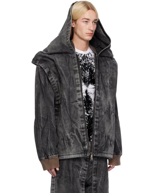 Y. Project Velcro Denim Jacket in Black for Men | Lyst