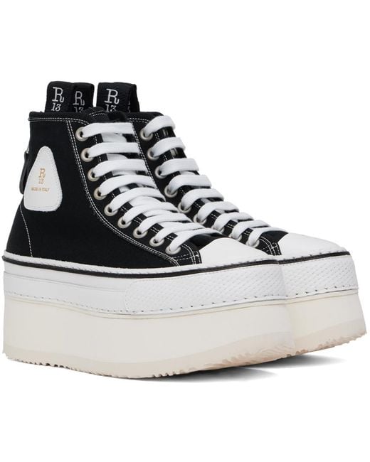 R13 Courtney Platform High Top Sneakers in Black | Lyst UK