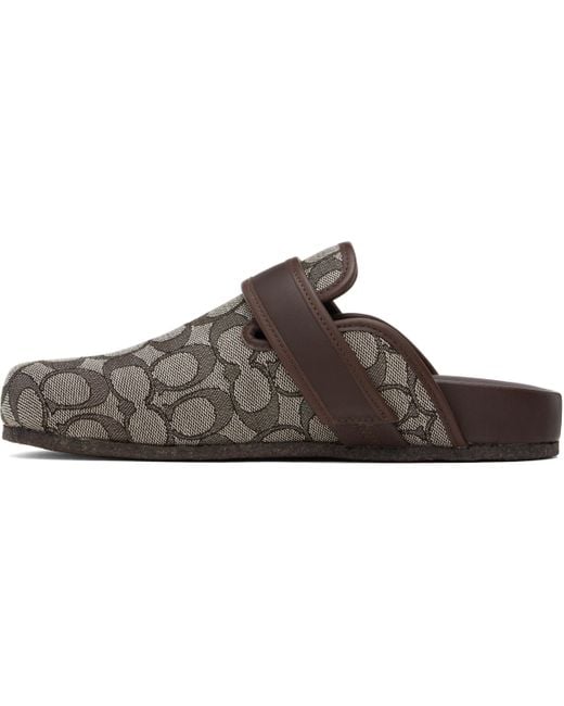 COACH Blake Signature Jacquard Clog Loafers in Black for Men | Lyst