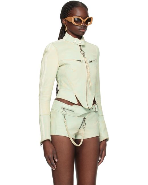 KNWLS Claw Leather Jacket in Natural | Lyst
