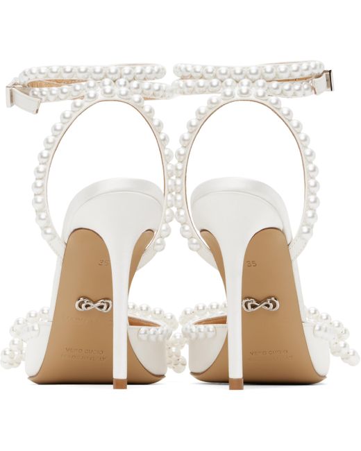 Mach & Mach Double Bow With Pearls Heels in White | Lyst