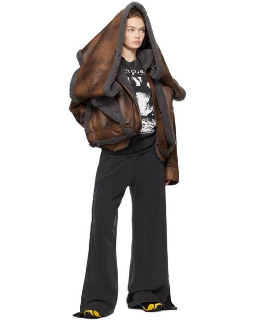 Y. Project Snap Off Panel Hood Aviator Faux-Shearling Jacket in Black ...
