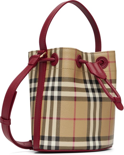 Burberry Mini Check Bucket Bag | Lyst UK