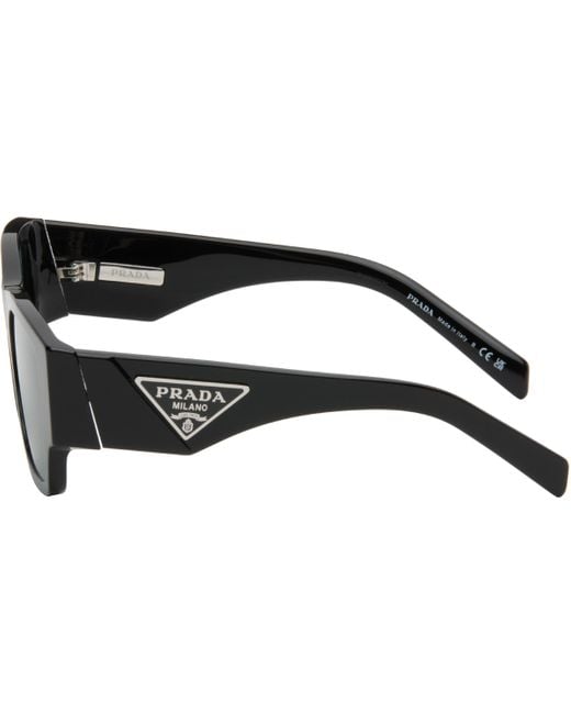 Prada Triangle Logo Sunglasses in Black for Men | Lyst UK