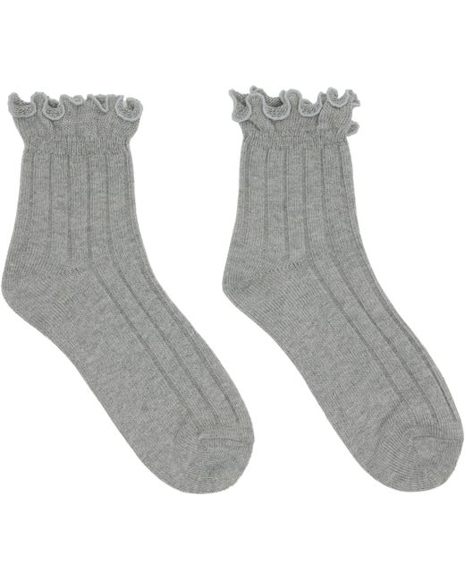 Undercover Ruffle Socks in Grey | Lyst UK