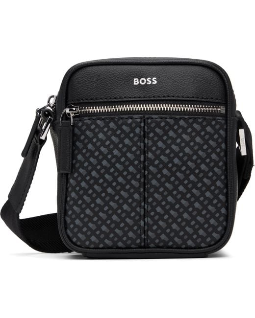 BOSS Monogram Reporter Bag in Black for Men | Lyst